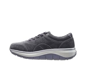 joya venice women's dark grey leather walking 8 us