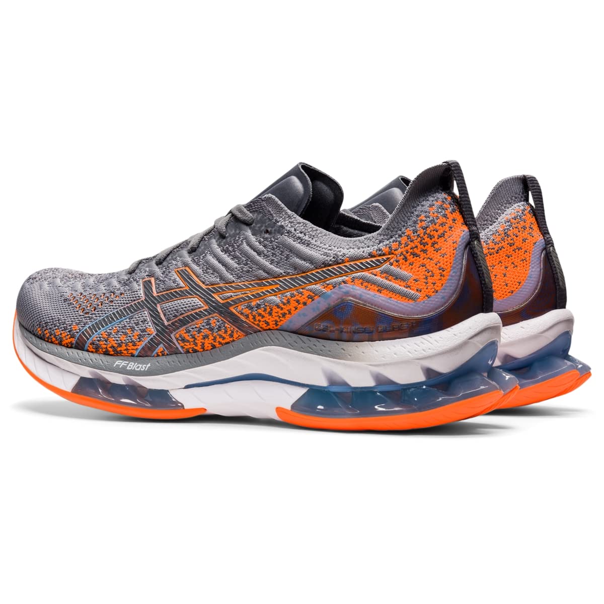 ASICS Men's Gel-Kinsei Blast Running Shoes, 14, Sheet Rock/Shocking Orange