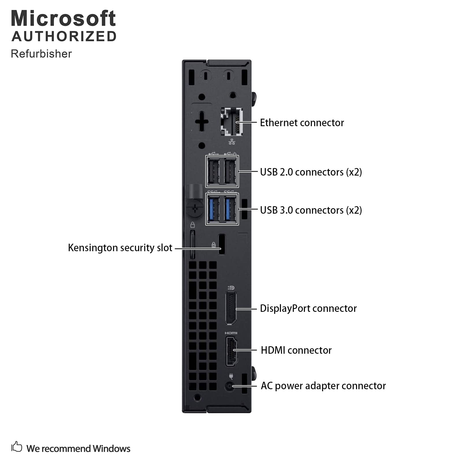 Dell Optiplex 3060 Micro Desktop - 8th Gen Intel Core i3-8100T Quad-Core 3.10 GHz, 8GB DDR4 Memory, 192GB SSD + 500GB Hard Drive, Intel UHD Graphics 630, WiFi, Windows 10 Pro (Renewed)