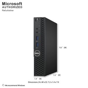 Dell Optiplex 3060 Micro Desktop - 8th Gen Intel Core i3-8100T Quad-Core 3.10 GHz, 8GB DDR4 Memory, 192GB SSD + 500GB Hard Drive, Intel UHD Graphics 630, WiFi, Windows 10 Pro (Renewed)