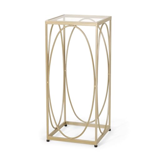 Christopher Knight Home Bennion End Table, Champagne Gold + Clear