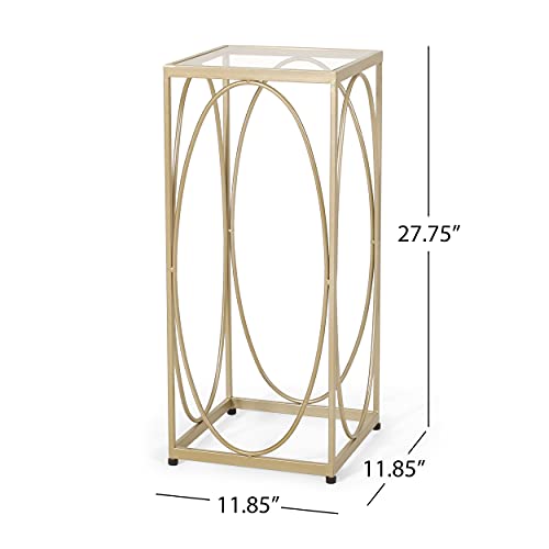 Christopher Knight Home Bennion End Table, Champagne Gold + Clear