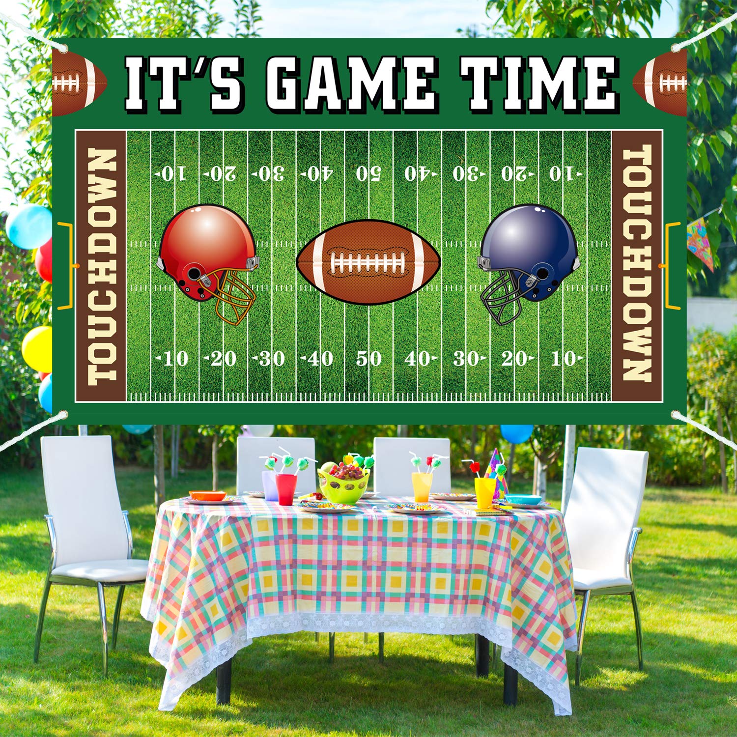 Football Field Backdrop Decoration for Football Themed Birthday Party Background Baby Shower Decor Photography Banner