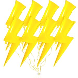 8 pieces 36 inch yellow lightning bolt balloons large flash foil party balloons foil balloons for birthday party, wedding, baby shower decorations