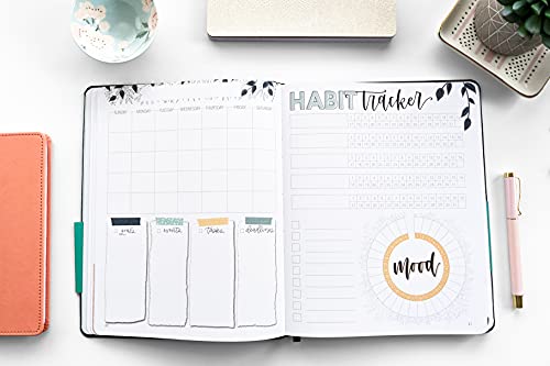 Weekly Planner - Cute Dot Bullet Paper Planner Notebooks and Journal for Women by June and Lucy: Undated 12 Month Dot Grid Appointment Planner, Calendar & Personal Organizer for Women