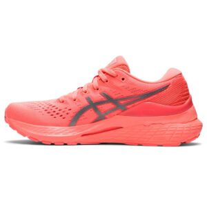 asics women's gel-kayano 28 lite-show running shoes, 9, lite-show/sun coral