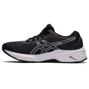 asics women's gt-1000 11 running shoes, 8.5, black/white