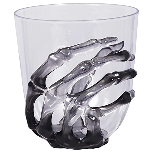 Greenbriar Intl Set of 3 Halloween Stemless Skeleton Hand Goblets, Multicolor