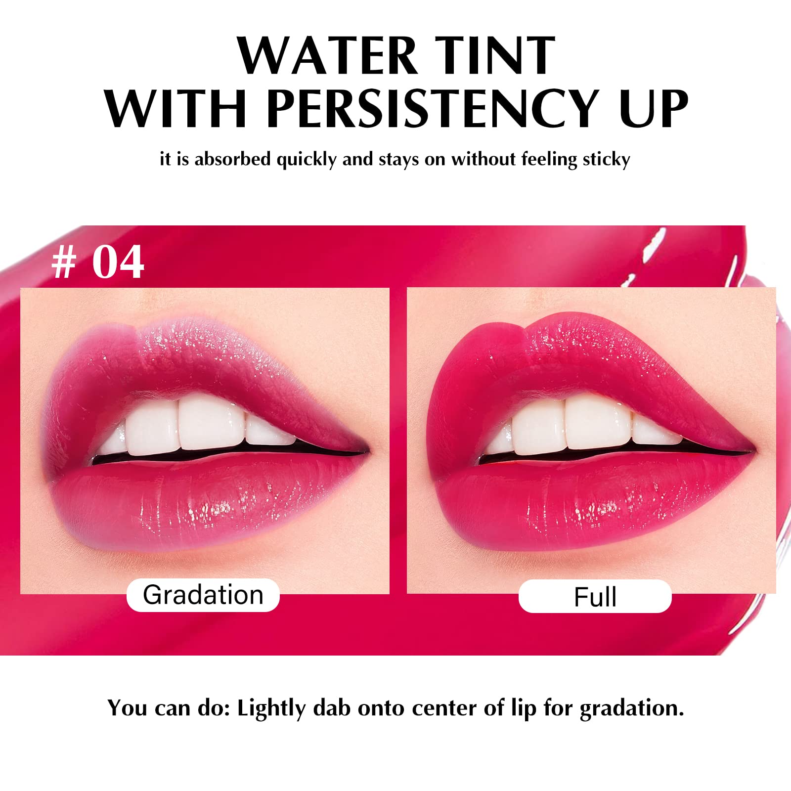 KYDA 4 Colors Lip Tint Stain Kit, Water Gel Lip Tint, Natural Matte Finish, Moisturizing Waterproof Lipstick, Lasting Lips Tattoo Makeup, by Ownest Beauty