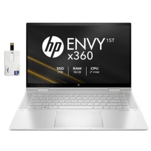 hp envy 15t x360 2022 i7-1195g7 11th gen quad, 16 gb ram, 1 tb nvme ssd, 15.6" fhd touch, tilt pen, b&o speakers, intel xe graphics, win 11 pro, wi-fi 6, no numpad, 64 gb tech warehouse flash drive