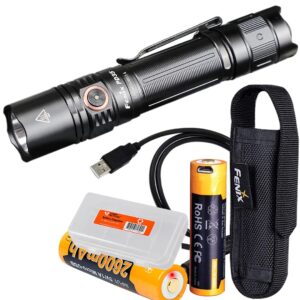 fenix bundle pd35 v3.0 1700 lumen tactical flashlight with two arb-l18-2600us and lumentac organizer