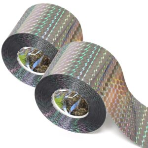 ruolan bird scare tape ribbon(700ft) reflective tape keep birds away outdoor,double side bird flash tape, scare geese, pigeon, duck, woodpecker