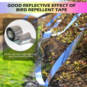 Ruolan Bird Scare Tape Ribbon(700FT) Reflective Tape Keep Birds Away Outdoor,Double Side Bird Flash Tape, Scare Geese, Pigeon, Duck, Woodpecker