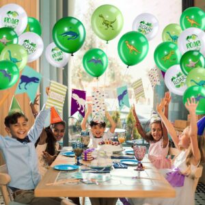 Zomiboo 36 Pcs Dino Balloons Dinosaur Latex Balloons for Birthday Children Party 12 Inch Green Dinosaur Balloons Jurassic Jungle Themed Decoration for Kids Boys Birthday Party Baby Shower Supplies