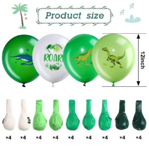 Zomiboo 36 Pcs Dino Balloons Dinosaur Latex Balloons for Birthday Children Party 12 Inch Green Dinosaur Balloons Jurassic Jungle Themed Decoration for Kids Boys Birthday Party Baby Shower Supplies