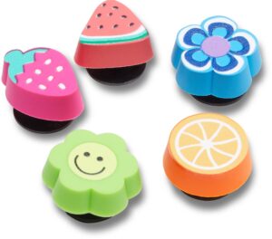 crocs jibbitz 5-pack trendy shoe charms | jibbitz for crocs, fun eraser, small