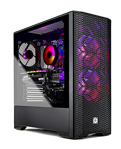 Skytech Gaming Blaze 3.0 Gaming PC Desktop – AMD Ryzen 5 3600 3.6GHz, RTX 3060 Ti 8G GDDR6, 1TB NVMe, 16G DDR4 3000, 600W Gold PSU, AC Wi-Fi, Windows 10 Home 64-bit, Black