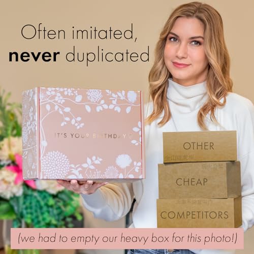 Luxe England Gifts Happy Birthday Box for Women – Luxury Gift Baskets for Her Birthday Designed in Britain – High-end Unique Birthday Gifts for Women Best Friend, Sister, Daughter, Mom