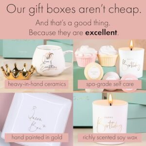 Luxe England Gifts Happy Birthday Box for Women – Luxury Gift Baskets for Her Birthday Designed in Britain – High-end Unique Birthday Gifts for Women Best Friend, Sister, Daughter, Mom