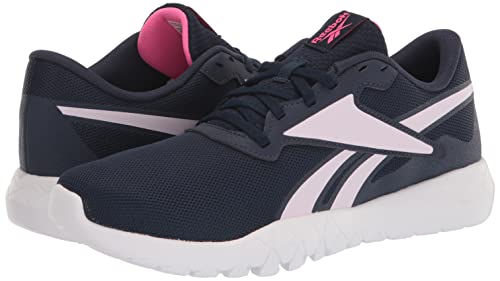 Reebok Women's Flexagon Energy 3.0 Cross Trainer, Vector Navy/Quartz Glow/Atomic Pink, 7.5