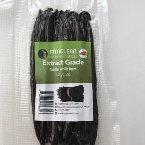 26 Tahitian Vanilla Beans Grade B Extract Exclusive Bulk. 4"-6" Whole NON-GMO PODS by FITNCLEAN VANILLA