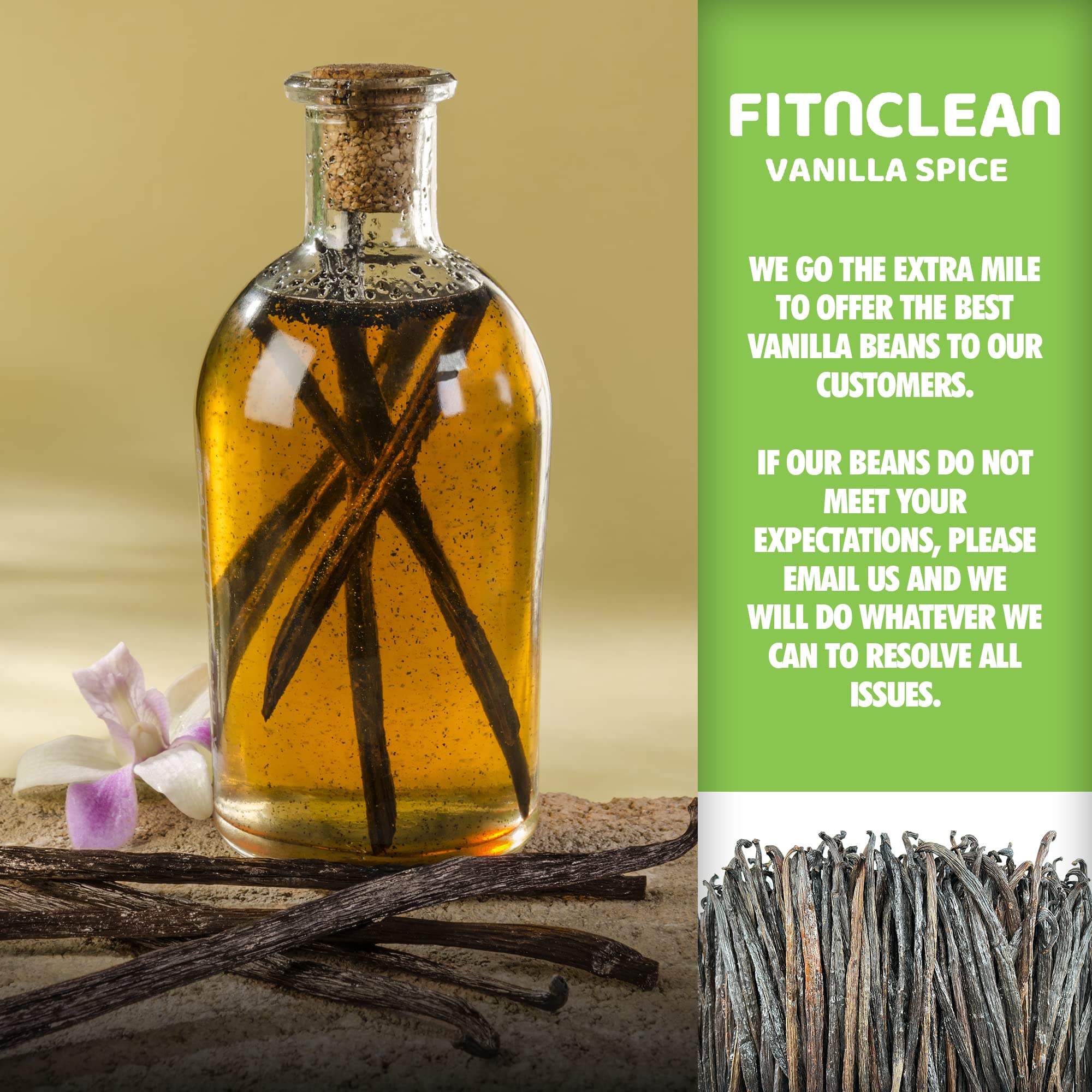 26 Tahitian Vanilla Beans Grade B Extract Exclusive Bulk. 4"-6" Whole NON-GMO PODS by FITNCLEAN VANILLA