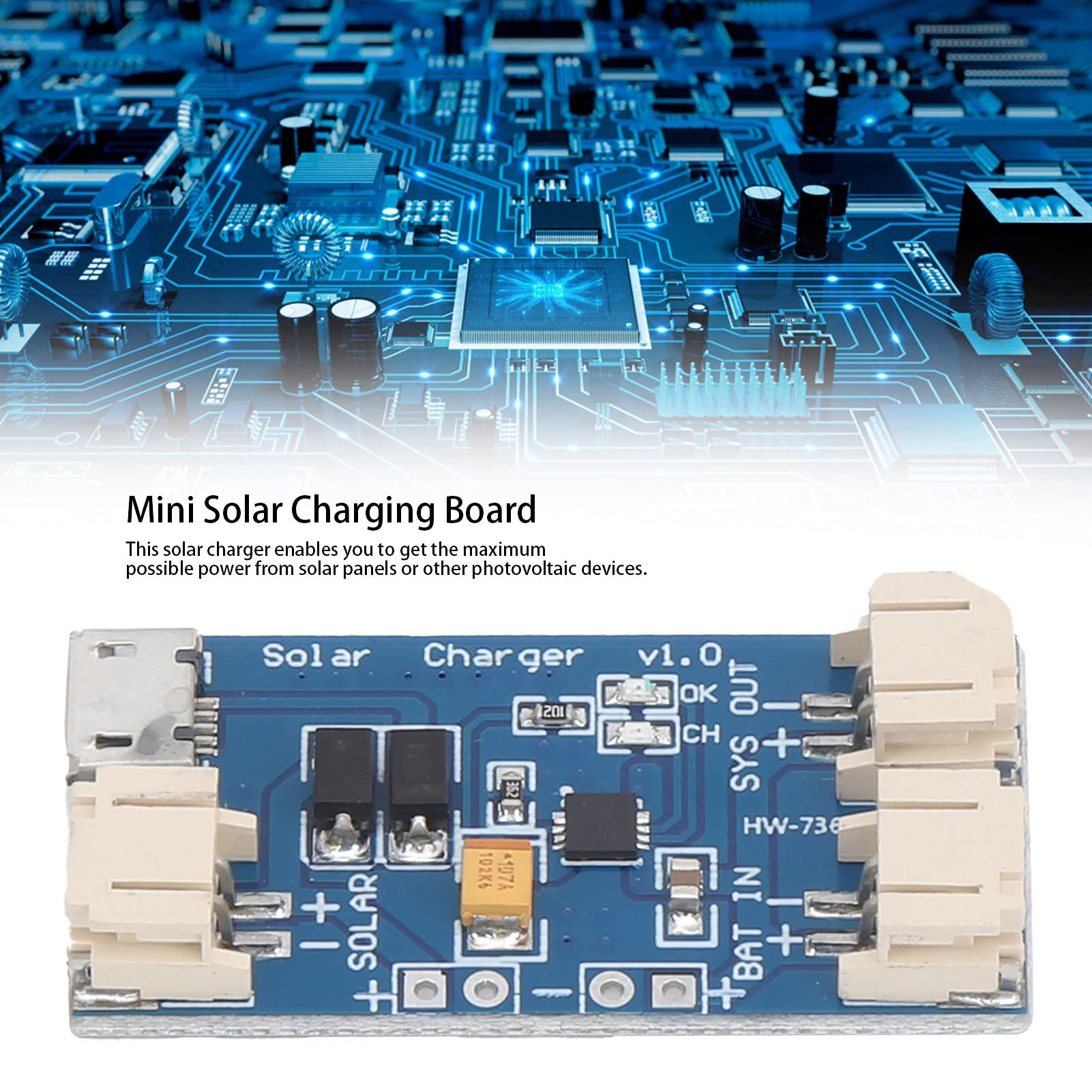 CN3065 Mini Solar Lipo Charger Board Lithium Battery Chip Micro USB DIY Outdoor Application Kit Charging Board Module 500mA DC 4.4-6V, Electronic Components