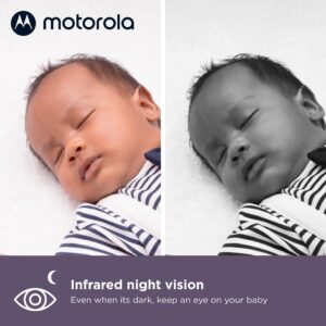 Motorola Baby Monitor VM44 - WiFi Video Baby Monitor with Camera 4.3" HD Screen - Connects to Nursery App, 1000ft Long Range, Two-Way Audio, Remote Pan-Tilt-Zoom, Room Temp, Lullabies, Night Vision