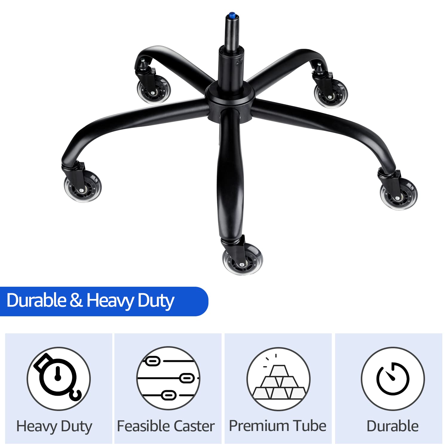 Mastery Mart Office Chair Base Replacement Bundles, Heavy Duty 352LBs, Reinforced to Repair Swivel Gaming Chair Bottom Part with 5 Premium Caster Wheels and Gas Lift Cylinder, 4.7'' Length Extension