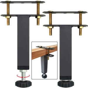 2pcs metal adjustable height bed frame support leg, steel bed frame or wooden bed center slat support leg, sofa furniture cabinet feet support leg (7.8“-10.6”)