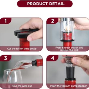 Electric Wine Bottle Opener, Lecone 8-in-1 Electric Wine Opener with Charging Base, Aerator & Pourer, Foil Cutter, 2 Vacuum Stoppers, Coaster & Ice Cubes, Stainless Steel Wine Opener Electric Gift Set