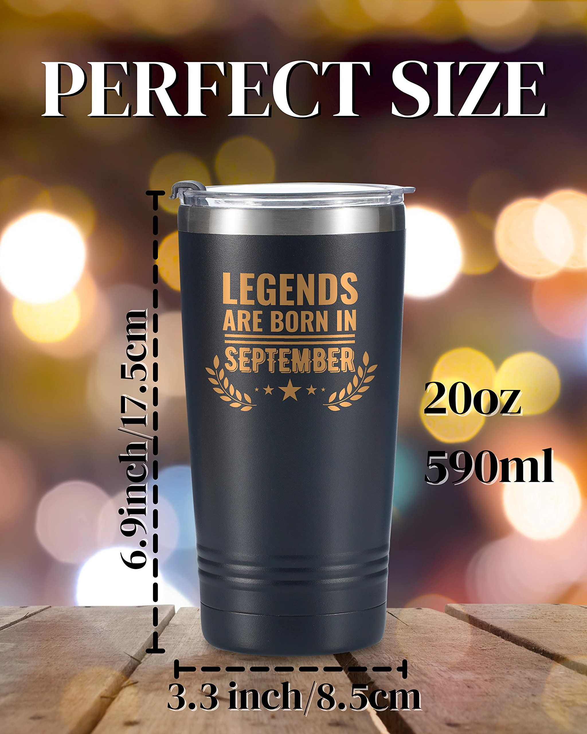 Onebttl Happy Birthday Tumbler For Men, Funny Birthday Gifts For Him, Boyfriend, Son, Husband, Dad, Son, Uncle–20 oz Stainless Steel Coffee Cup With Lid, Legends are Born in September