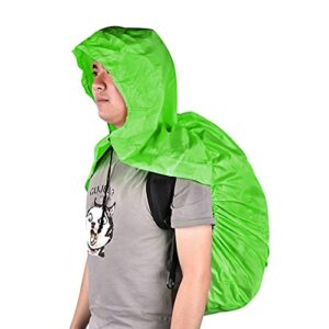 SUNGOOYUE Waterproof Camping Climbing Bag Cover, Polyester Outdoor Ultralight Backpack Cover with Hooded(Green)