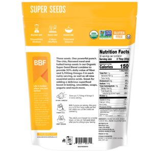 BetterBody Foods Superfood Organic Super Seeds - Chia Flax & Hemp Seeds, Blend of Organic Milled Flax Seed Organic Hemp Hearts, Add to Smoothies Shakes & More, 2lb, 32 oz