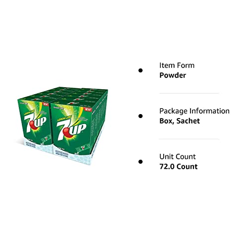 7-UP Powder Drink Mix – Sugar Free & Delicious (Lemon Lime, 72 Sticks)