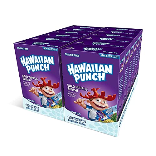 Hawaiian Punch Powder Drink Mix – Sugar Free & Delicious, Excellent source of Vitamin C (Wild Purple Smash, 96 Sticks)