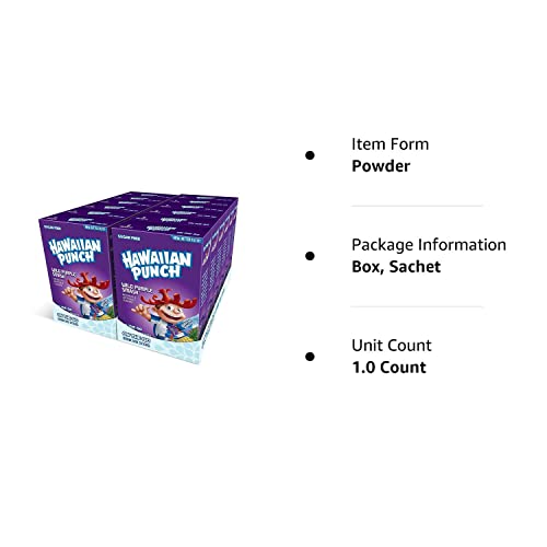 Hawaiian Punch Powder Drink Mix – Sugar Free & Delicious, Excellent source of Vitamin C (Wild Purple Smash, 96 Sticks)