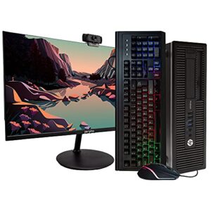 hp prodesk 600g1 desktop computer pc, intel i5 quad core gen 4, 16gb ddr3 ram, 4tb hdd hard drive, 1080p webcam, new 23.6" fhd led monitor, rgb keyboard and mouse, win 10 pro (renewed)