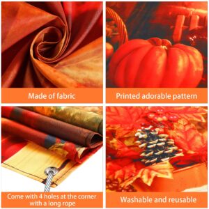 Fall Thanksgiving Decoration Thanksgiving Fireplace Backdrop Autumn Harvest Pumpkin Background Thanksgiving Day Maple Leaf Sunflower Banner for Thanksgiving Fall Birthday Party Photo Props Supplies