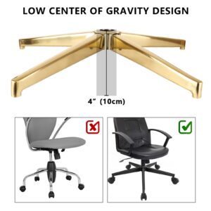 Office Chair Base Replacement Parts -Heavy Duty Reinforced Sturdy Metal Leg Desk Chair Base Replacement (2200Lbs),Universal Gas Cylinder and Caster Sockets 28",Silver