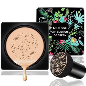 qiufsse air cushion cc cream mushroom head foundation air cushion bb cream concealer moisturizing brighten makeup long lasting waterproof-natural