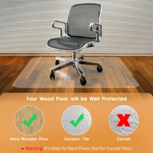 SHAREWIN Office Chair Mat for Hard Wood Floors - 30"x48" Heavy Duty Anti-Slip Hardwood Floor Protector Rug - Easy Clean