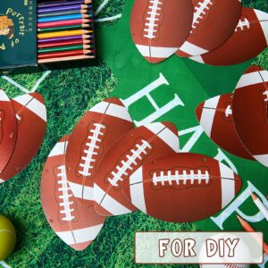 Gersoniel 4 Pcs Football Party Decorations Supplies Football Banner for Football Bowl Game Day DIY Football Paper Cutouts for Football Themed Birthday Party Home Hanging Garland Decor