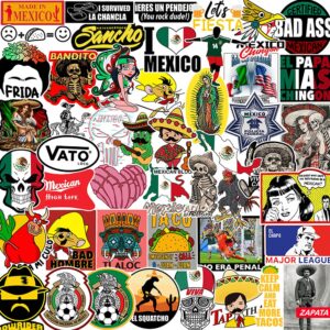 100pcs Mexican Hardhat Stickers, Funny Vinyl Mexico Tool Box Stickers, Design for Helmet Hood Laptop Water Bottle, Mexico Pride Patriotic Decals for Men Adults Ironworkers Lineman Oilfield Electrician