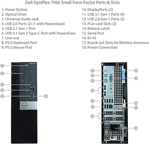 Dell Optiplex 7060 SFF Desktop i5-8500 UP to 4.10GHz 16GB DDR4 256GB NVMe M.2 SSD Wireless Keyboard Mouse Built in WiFi & BT Dual Monitor Support Win10 Pro (Renewed)