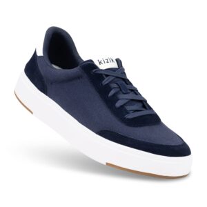 kizik prague hands free mens or womens sneakers, casual slip on shoes women and men love, comfortable for walking, work, and more, women's and men's fashion for any occasion - dusk blue, m10 / w11.5