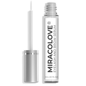 miracolove eyelash serum, lash serum, eyelash growth serum, eyelash serum and eyebrow growth serum, eyelash enhancer for longer, thicker and fuller eyelash & eyebrow, grow longer fuller eyelashes - 3ml