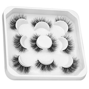 Geeneiya Mink Lashes Wispy Fluffy 5 Pairs False Eyelashes Pack 3D Natural Look Eye Lashes 6D Sky High Volume Fake Eyelashes(G01)