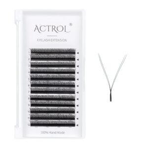 actrol yy eyelashes extension lashes black d curl 0.05mm 9mm mixed lash volume extension easy fans y shaped premade soft eyelashes supply