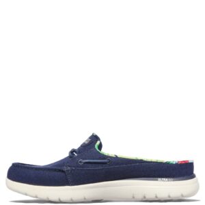 skechers women's on-the-go flex-salt water boat shoe, navy, 8